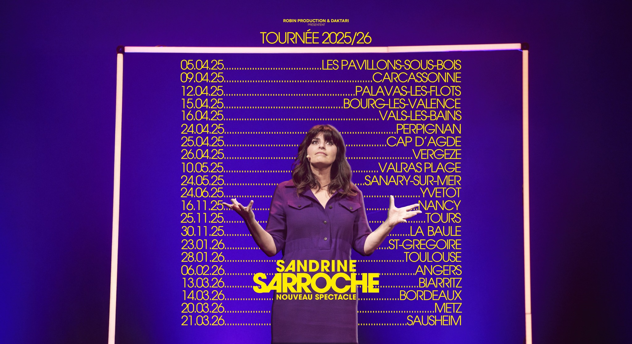 Sandrine Sarroche, tournée 2025-2026 - Live & Shoot Mag