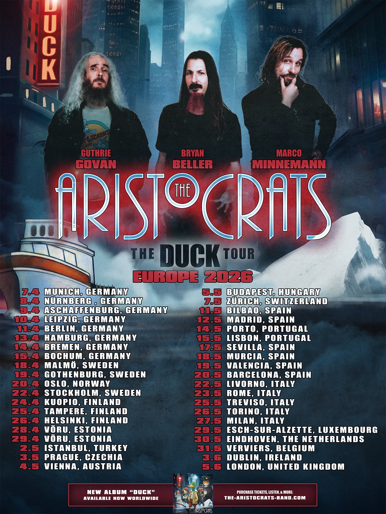The Aristocrats, The Duck Tour - Europe 2026 - Live & Shoot Mag